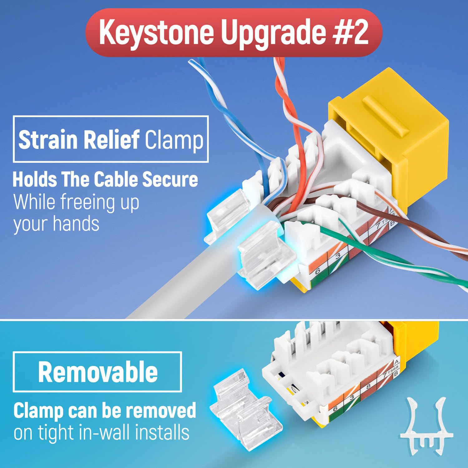 Everest Media Solutions 45° Angled CAT6 Keystone Jack in Yellow - Slim ...