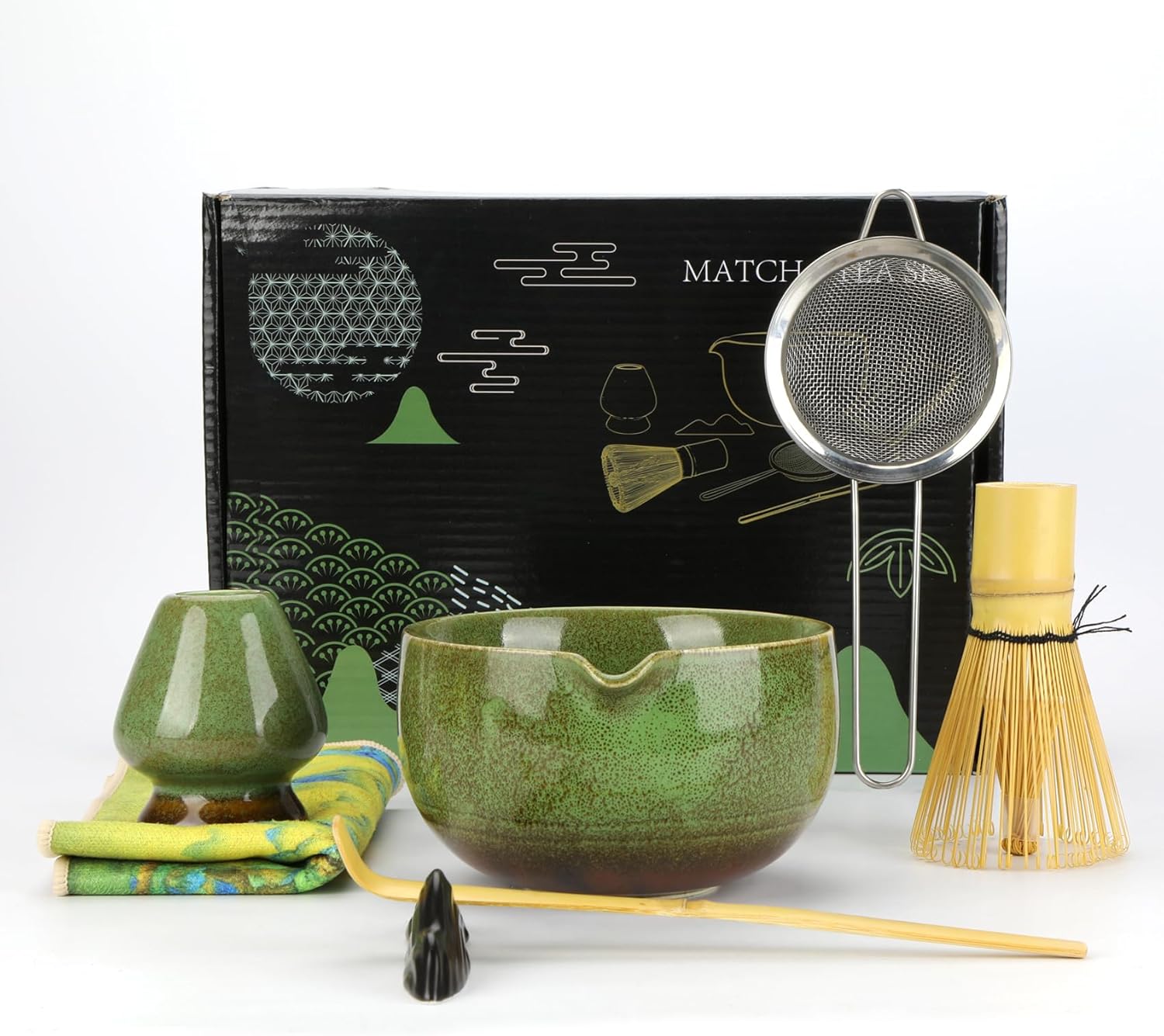 Amazon.com: Matcha Whisk Set, 7Pcs Matcha Set Kit include Matcha Bowl ...
