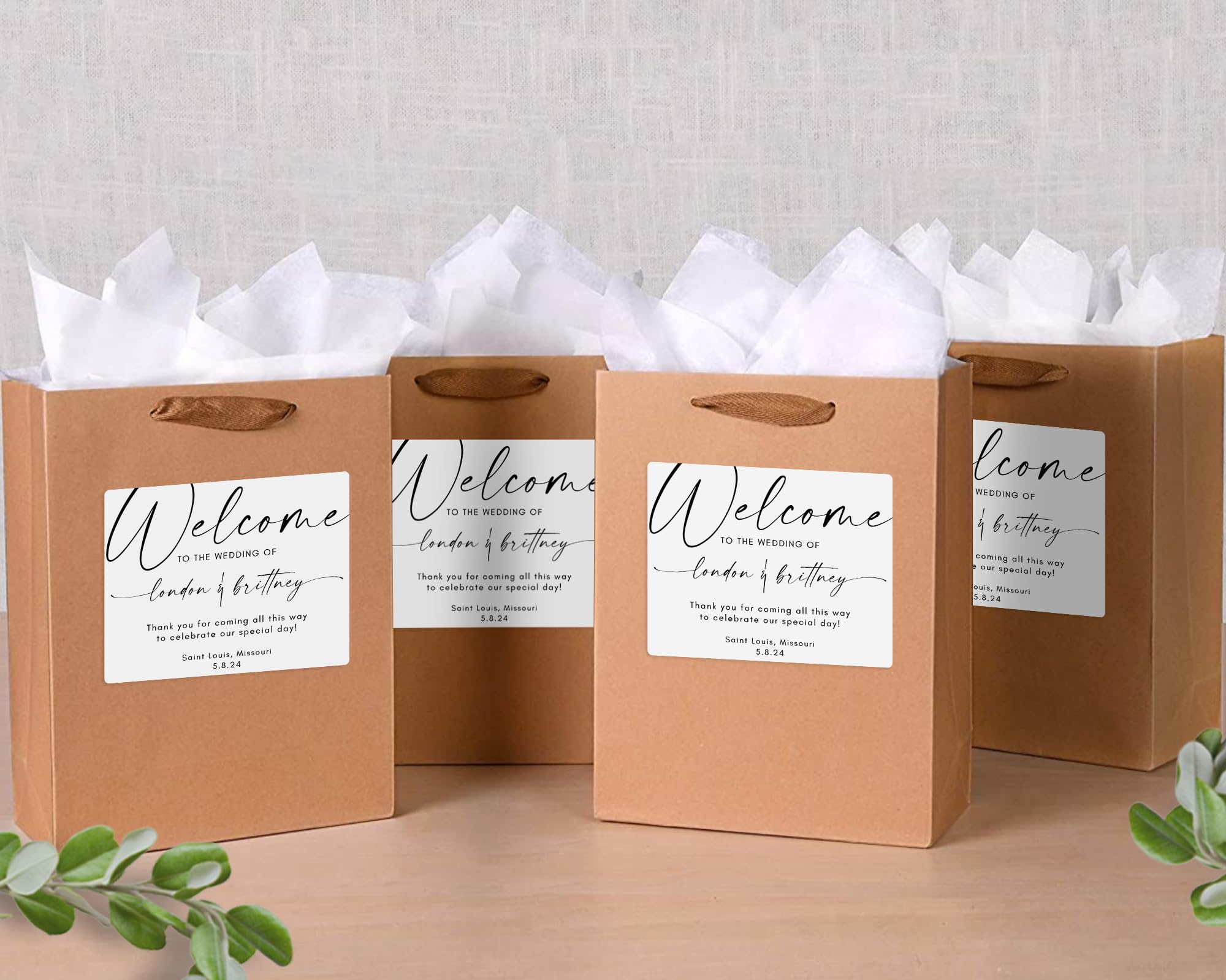 Wedding labels for gift bags | Honestweddingadvice.com