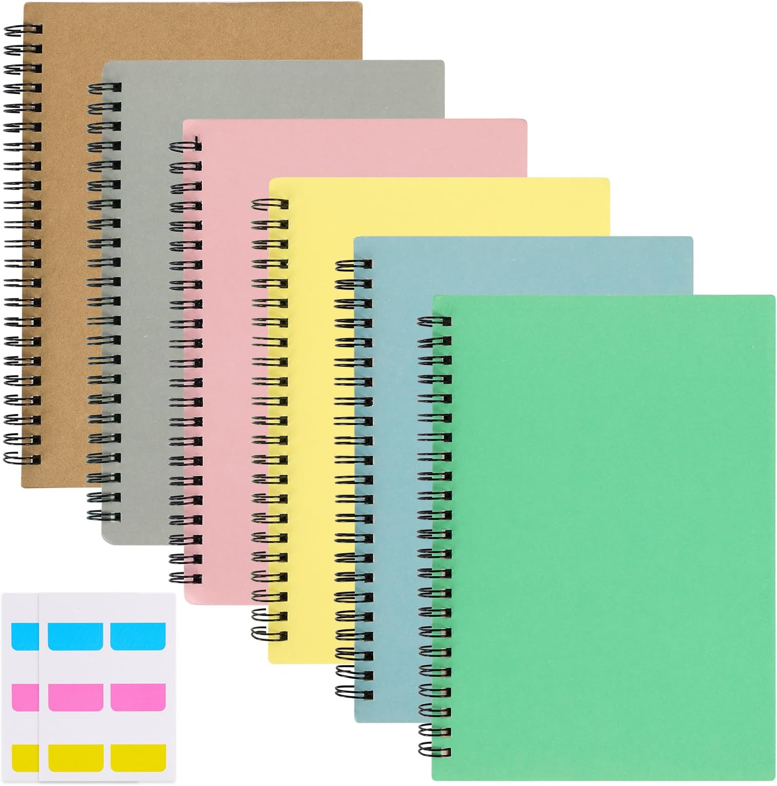 Amazon.com : EOOUT 6Pcs Spiral Notebooks for Work, 8.3 x 5.9in A5 Lined ...