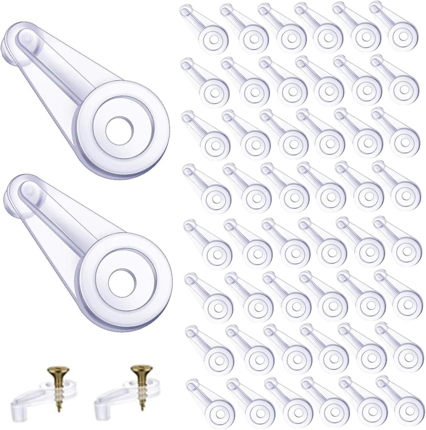50Pcs Glass Retainer Clips Kit, Clear False Front Cabinet Clips with ...