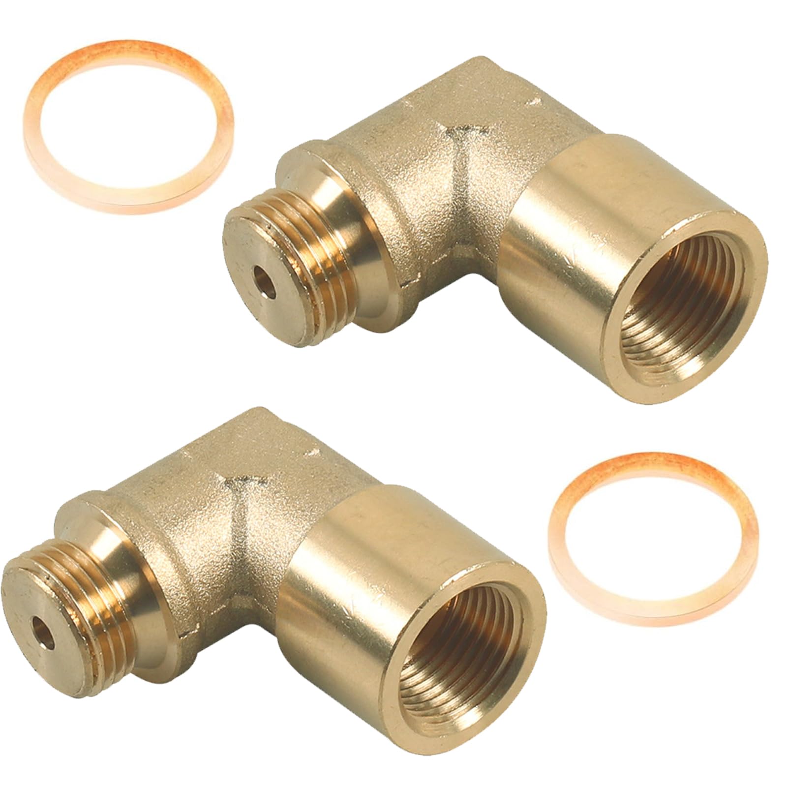 2PCS O2 Sensor Spacer, 90 Degree Angled Premium Brass Bung O2 Sensor ...