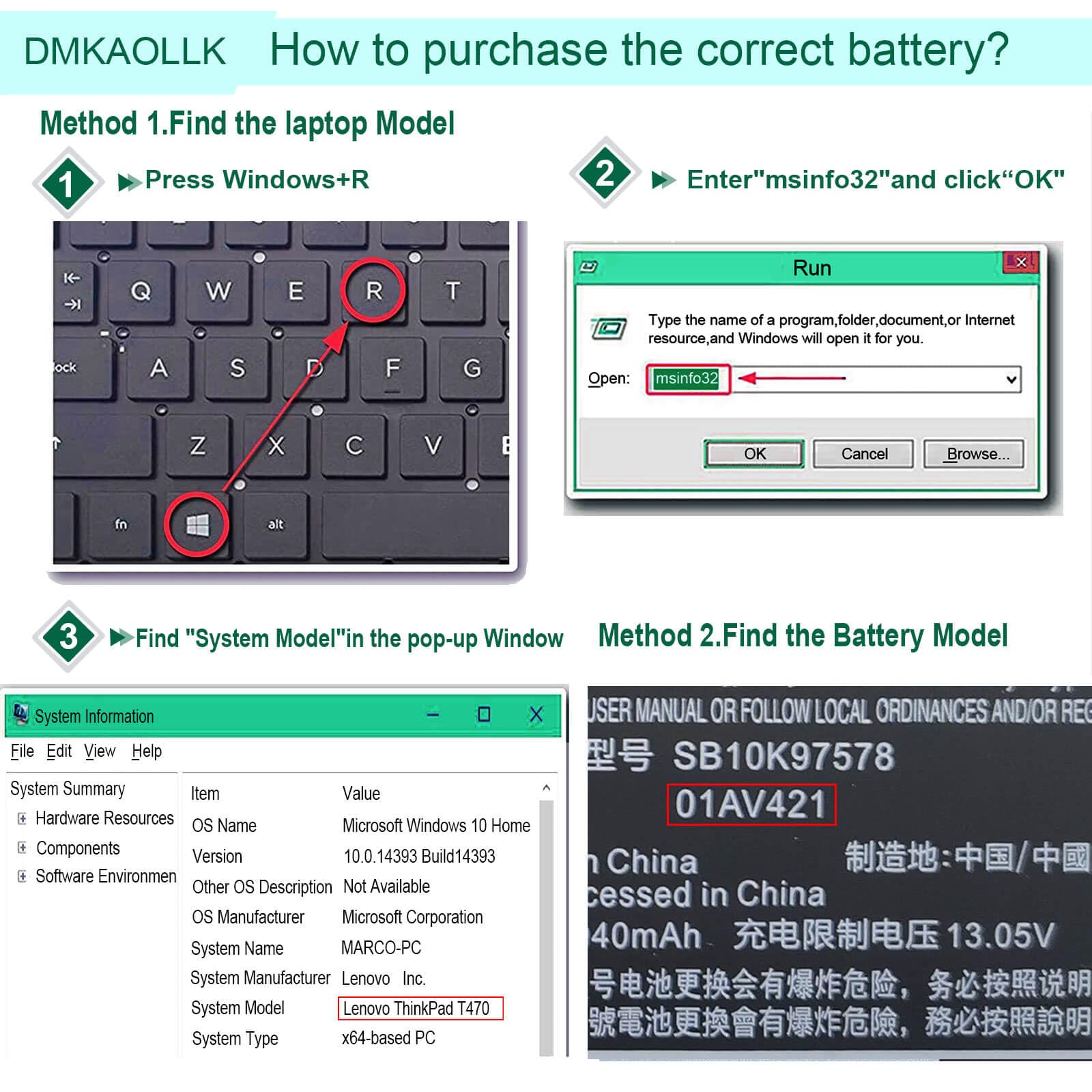 Snapklik.com : T480 T580 Internal Battery Replacement For Lenovo ...