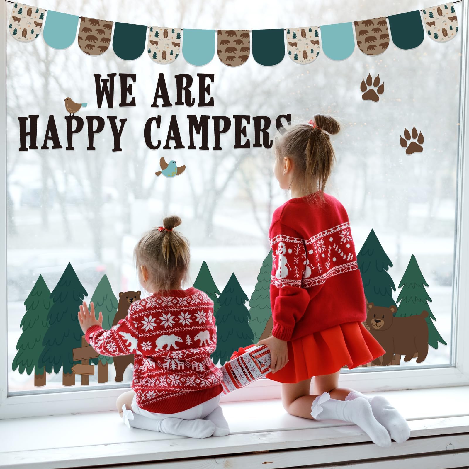 Woodland Classroom Decor Camping Bulletin Board ations We Are Happy ...