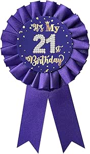 Amazon.com: It's My 21st Birthday Badge Button Pin, Happy 21st Birthday ...
