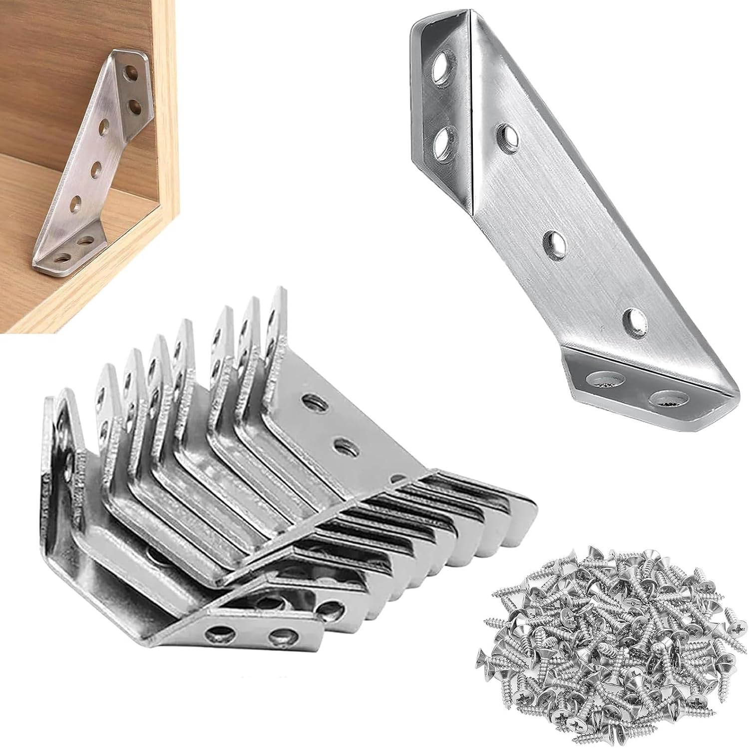 12PCS Universal Stainless Steel Furniture Corner Connector，CSLGDMAI ...