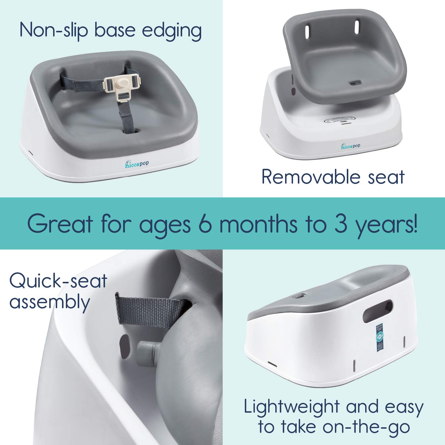 Snapklik.com : Hiccapop ErgoBoost Toddler Booster Seat For Dining Table