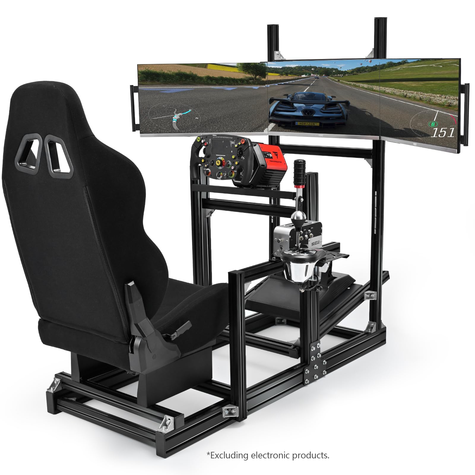 Amazon.com: Anman Aluminum Profile Racing Simulator Cockpit with Triple ...