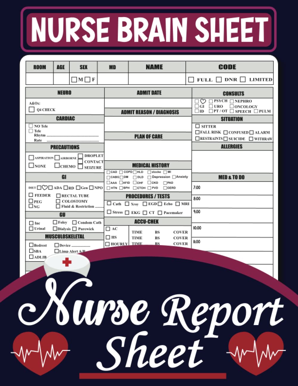 Buy ICU Nurse Report Sheet Log Book: Organizing Notes and Shifts ...