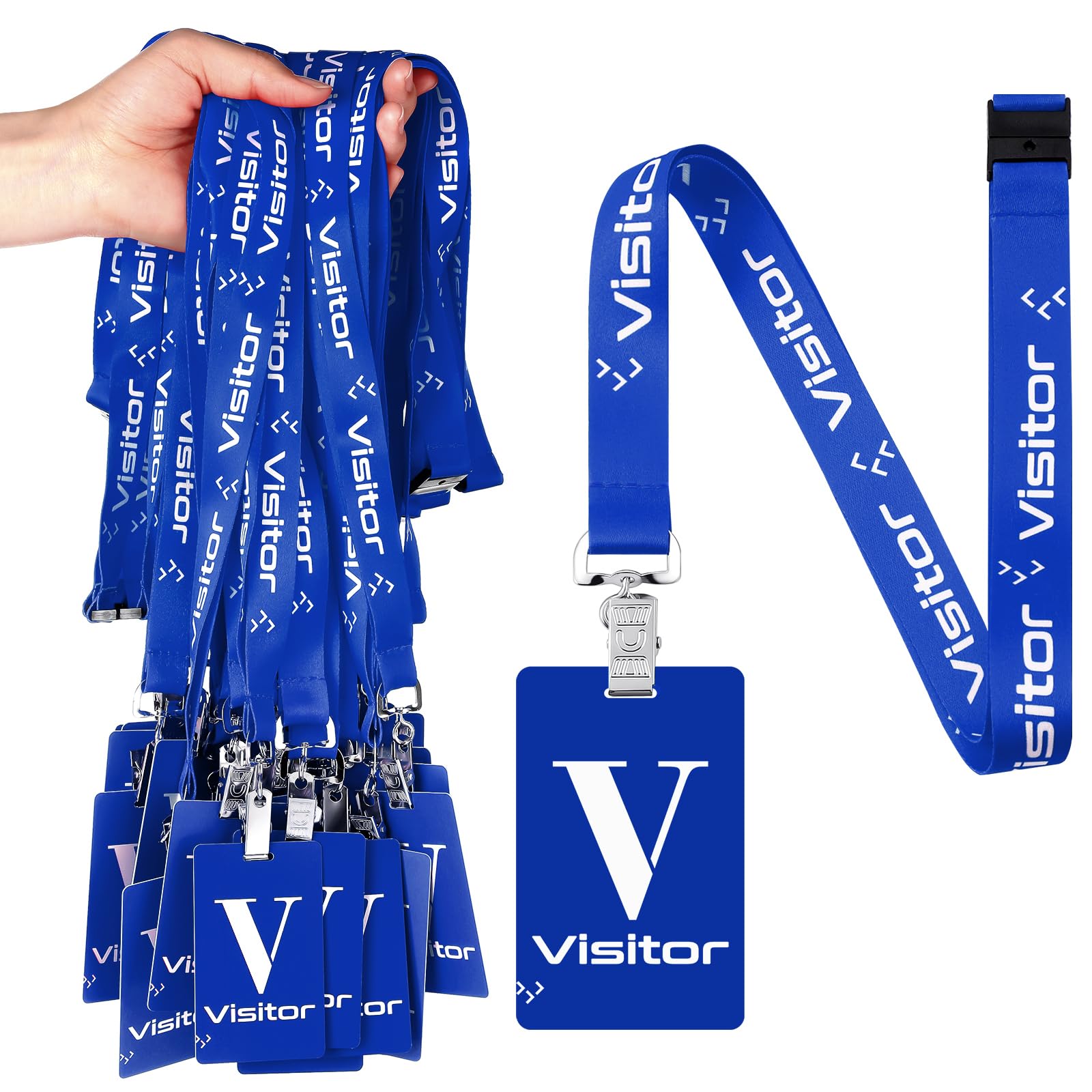 Amazon.com : PerKoop 25 Pack Visitor Badge Lanyards Volunteer Badge ...