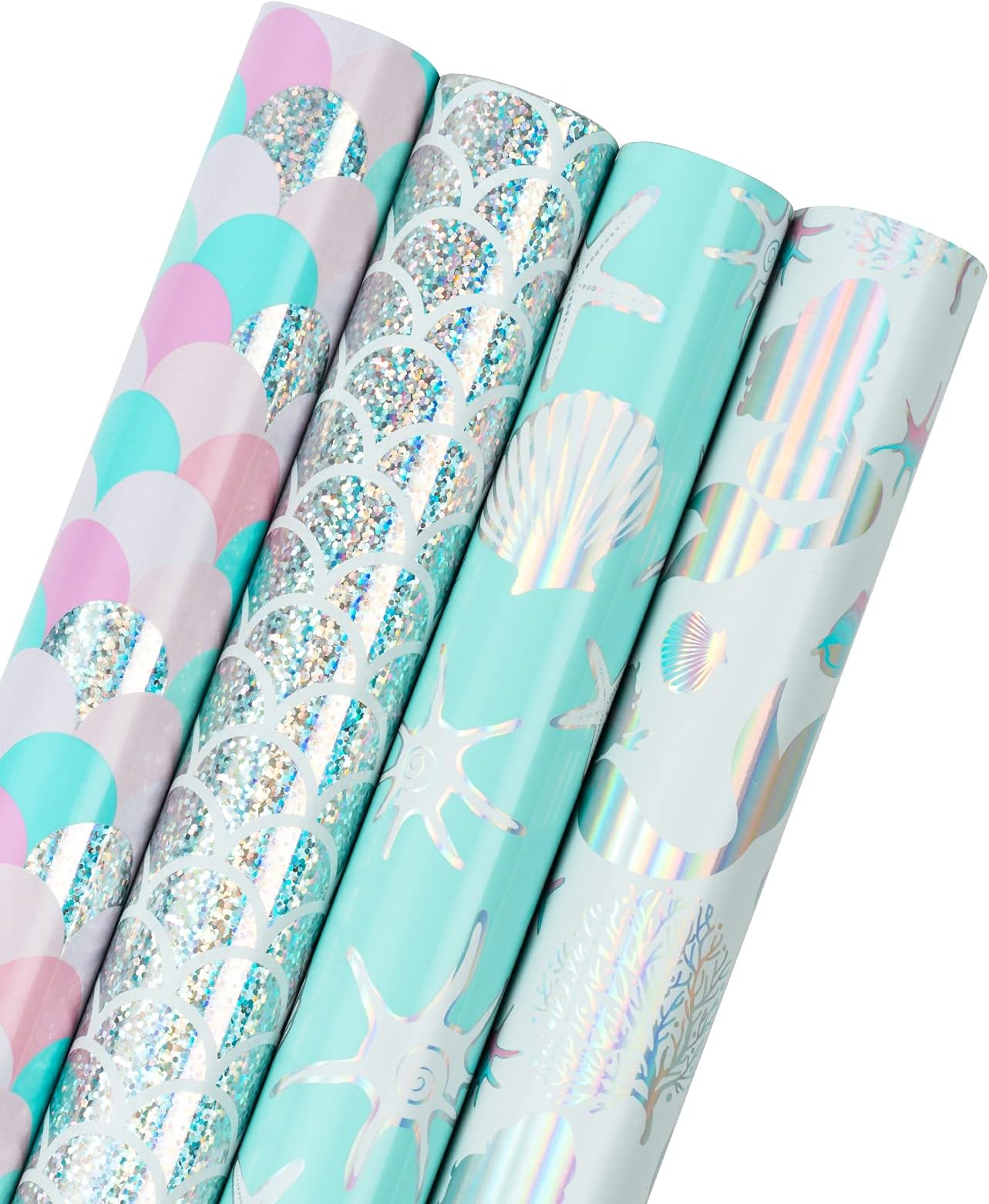 Amazon.com: Kolldenn 12 Sheets Mermaid Gift Wrapping Paper Birthday ...