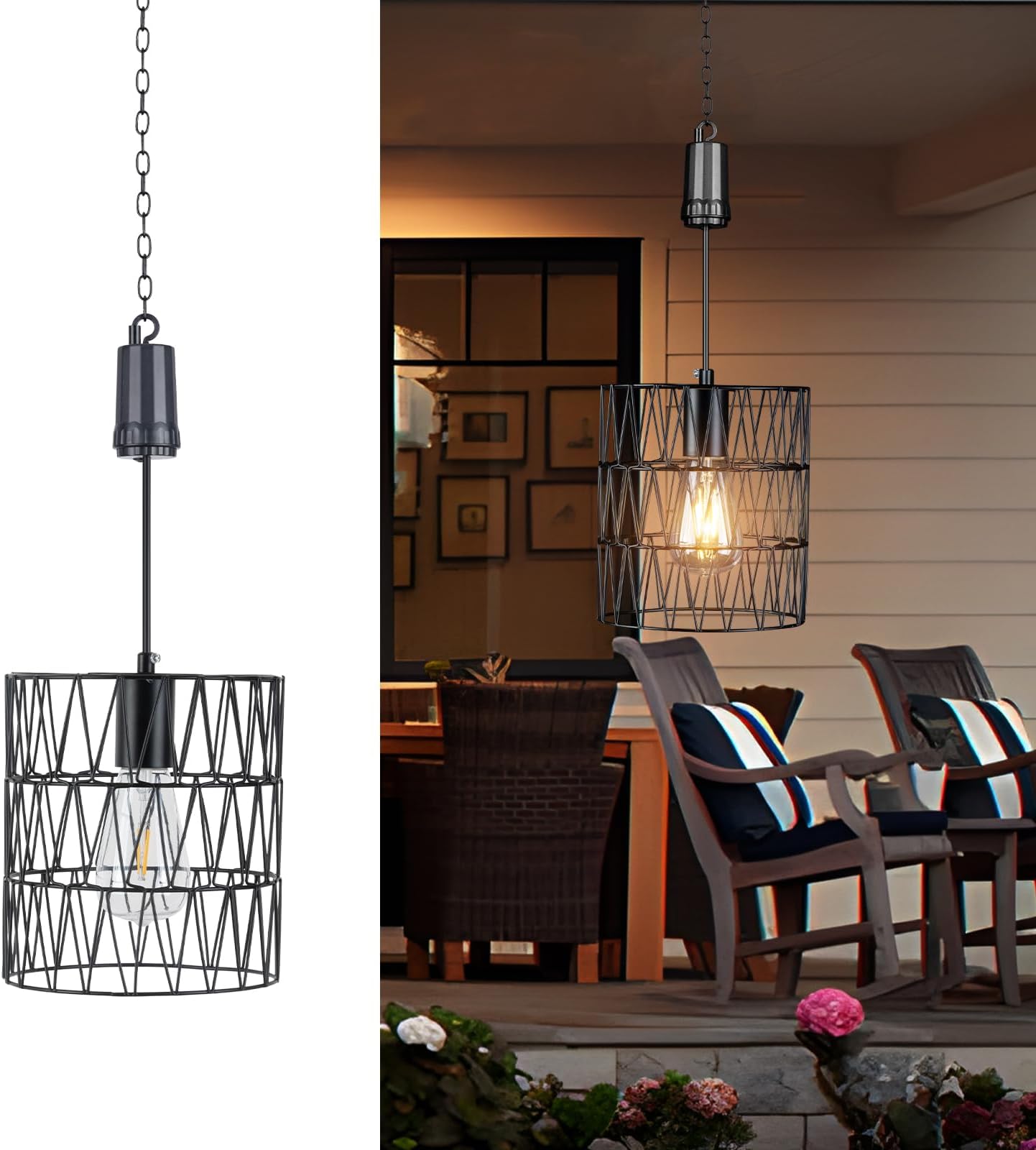 NiceBuy IP44 Rechargeable Hanging Lamp with Remote & 8 RGB Modes ...