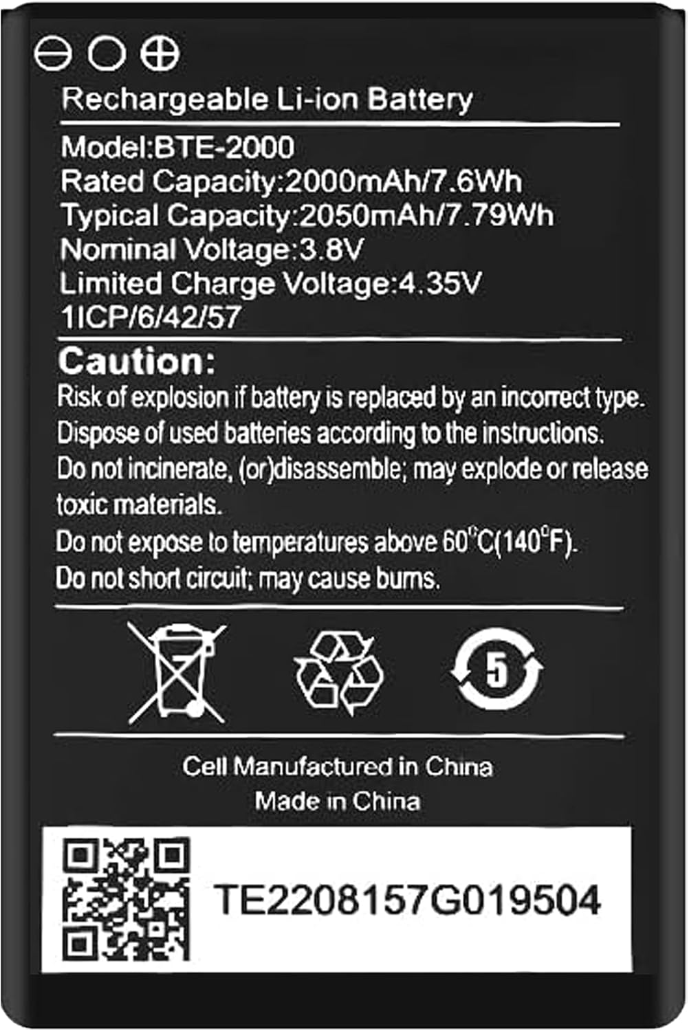 Amazon.com: [Upgraded] Xeceor Battery for BTE-2000, 2000mAh Replacement ...