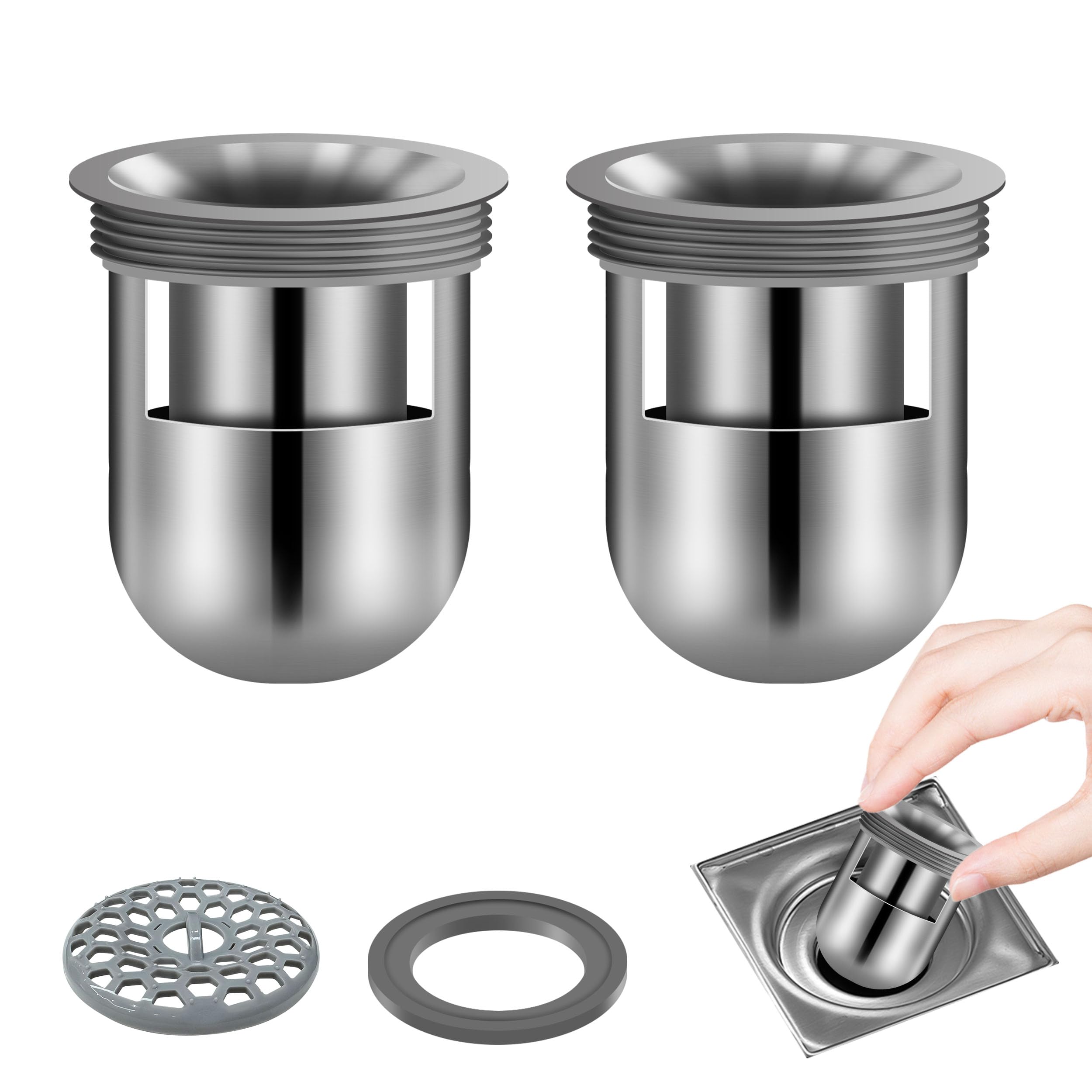 Funileom Stainless Steel Shower Floor Drain Backflow Preventer, Anti ...