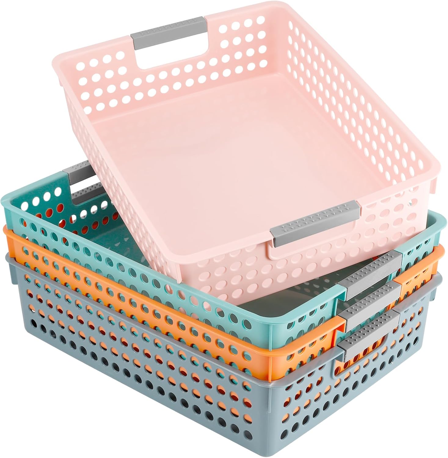 Amazon.com: Cabaubl 4 Pack Turn in Trays Classroom, Plastic Desktop ...