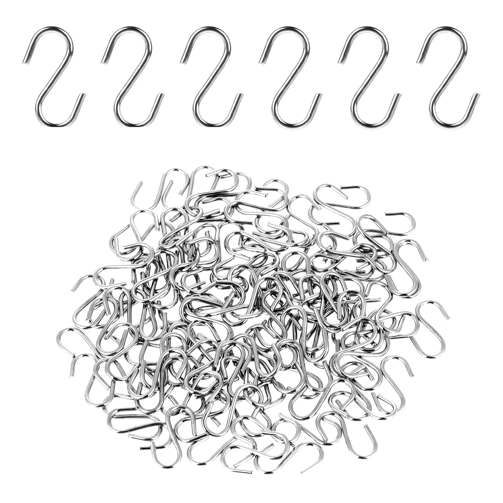 Amazon.com: JJUNW 100 Pcs Small S Hooks for Hanging, 1/2 Inch Mini S ...