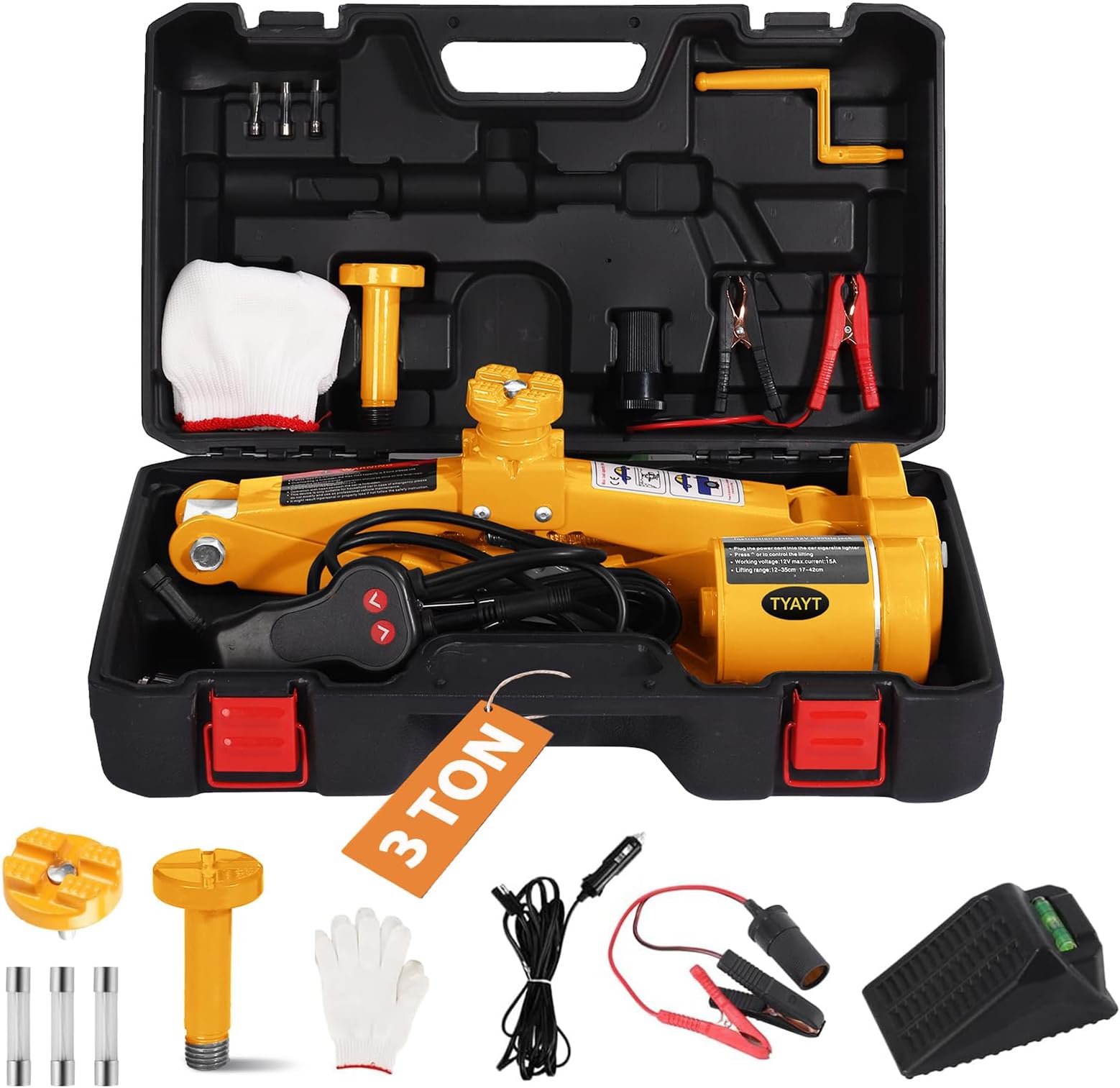 Amazon.com: TYAYT Electric Car Jack 3 Tons /6600 lbs 12V Electric ...