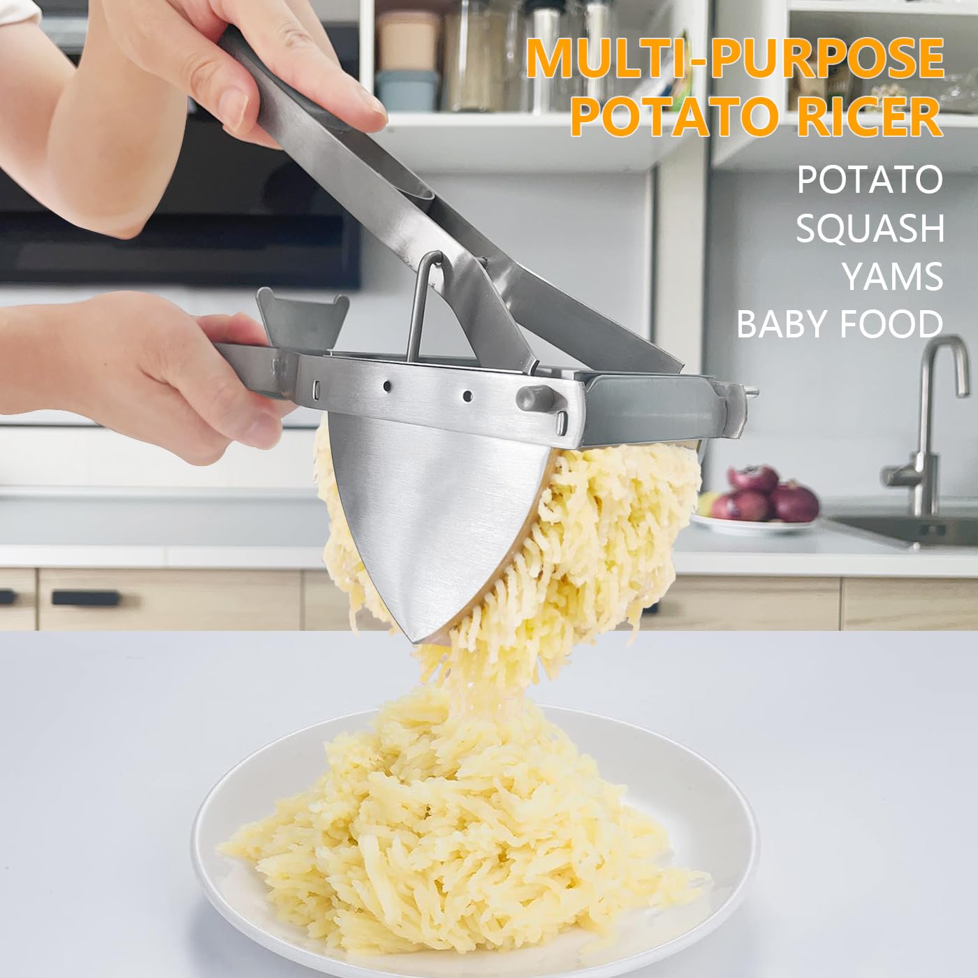 Snapklik.com : LHS Stainless Steel Potato Ricer And Masher, Heavy Duty ...