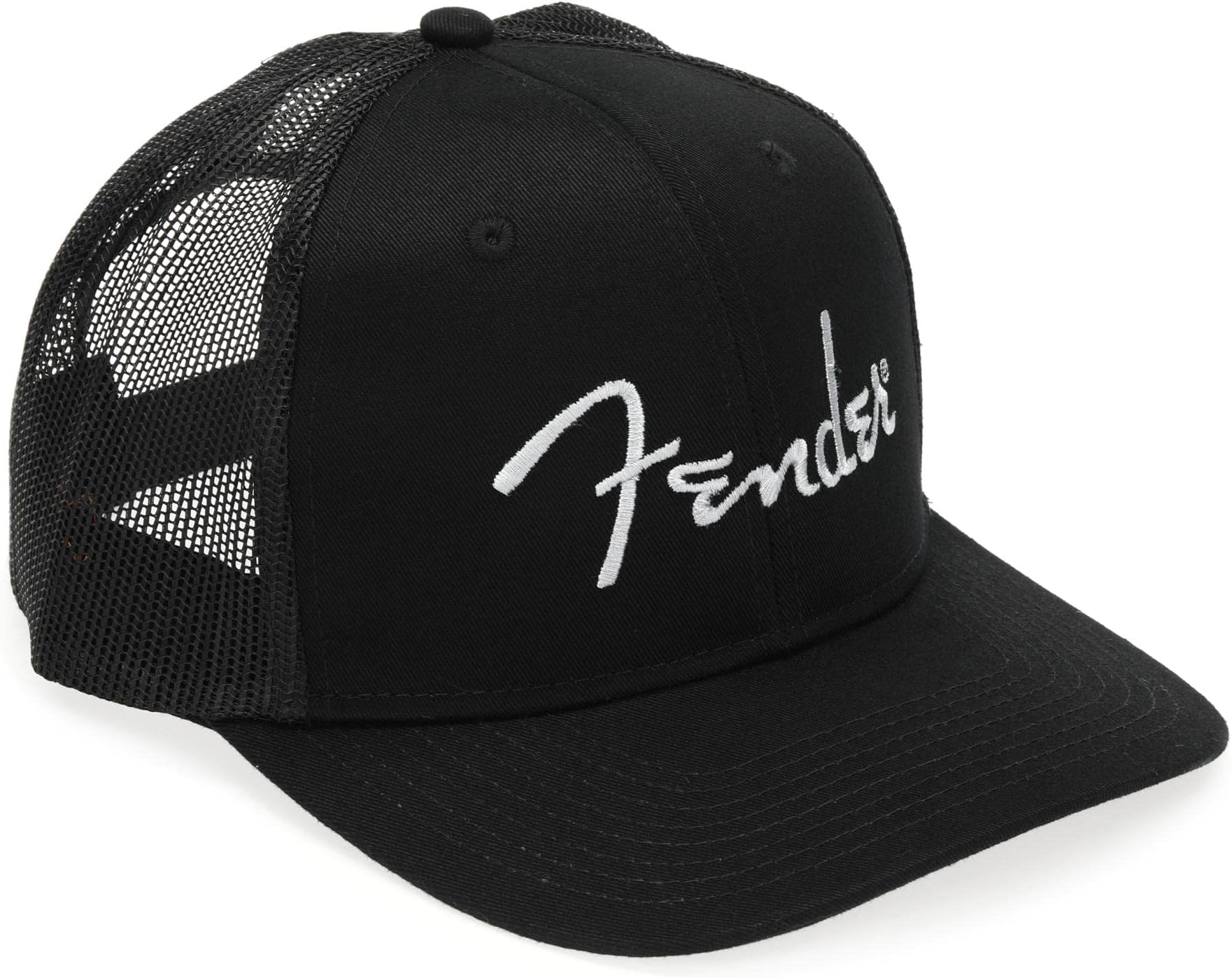 Amazon.com: Fender Logo Trucker Hat, Black with Silver Thread ...