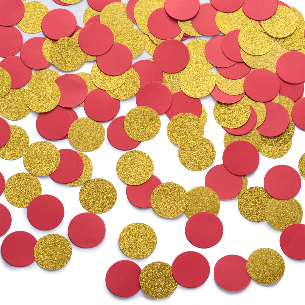 Amazon.com: Gold and Red Confetti Table Decoration for Birthday Wedding ...