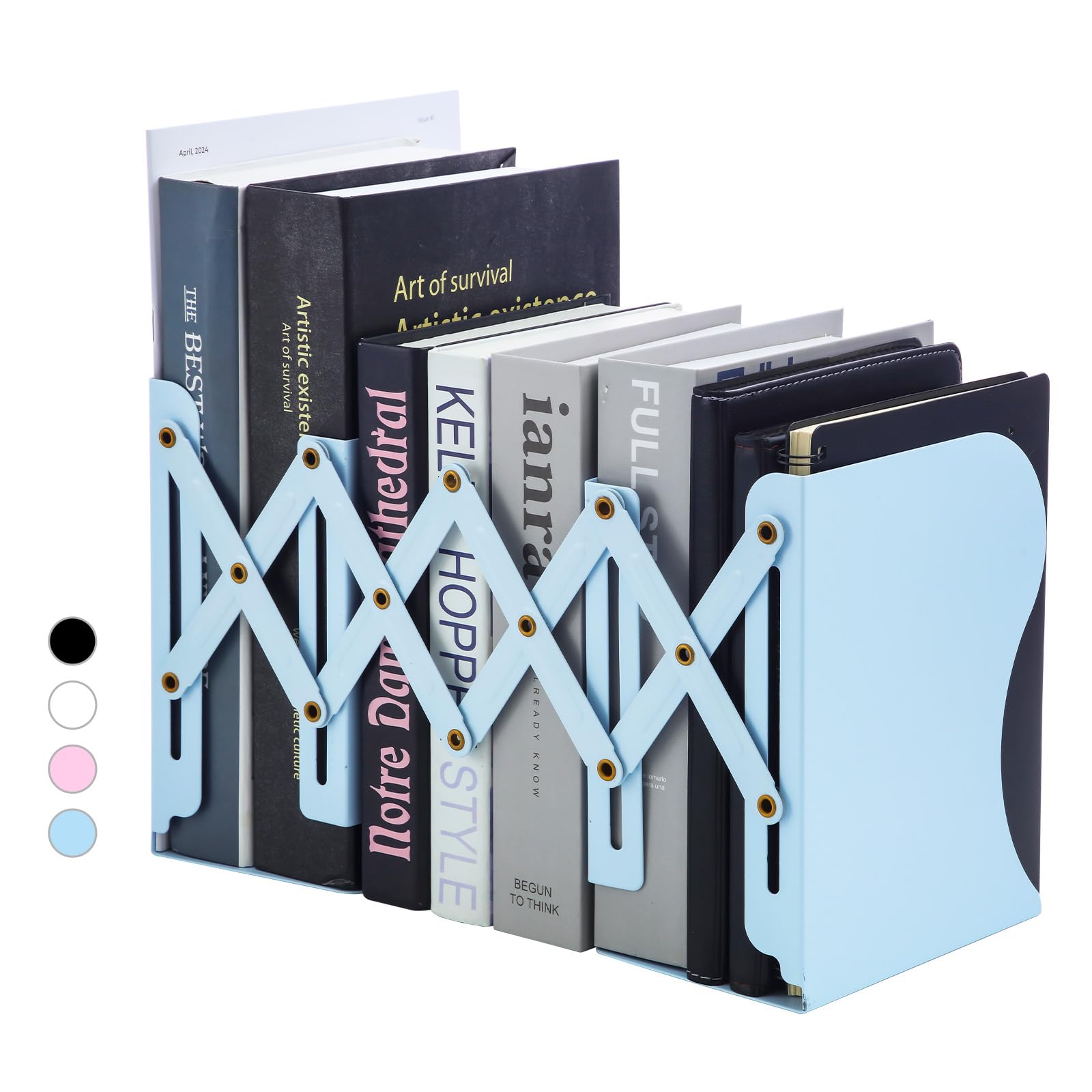 Amazon.com: M&G Adjustable Bookends Book Ends for Shelves, Metal ...