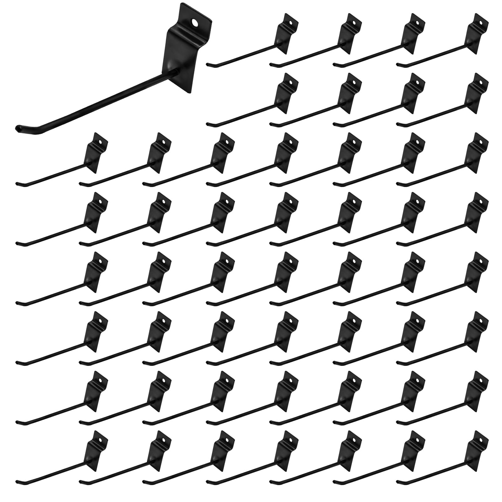 Amazon.com: Waltool 50Pcs 6 Inches Black Slatwall Panel Hooks Bulk Set ...