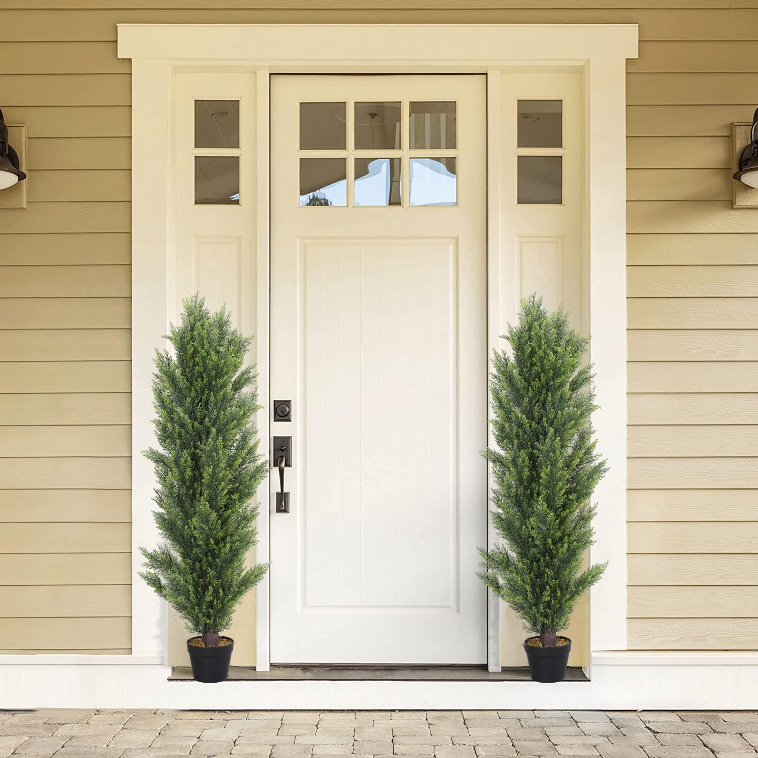 THE BLOOM TIMES 5ft Topiary Trees Artificial Outdoors 2 Pack Fake ...