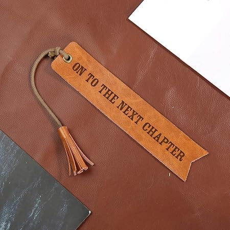 Amazon.com: On to The Next Chapter Leather Bookmark Wedding Gift ...
