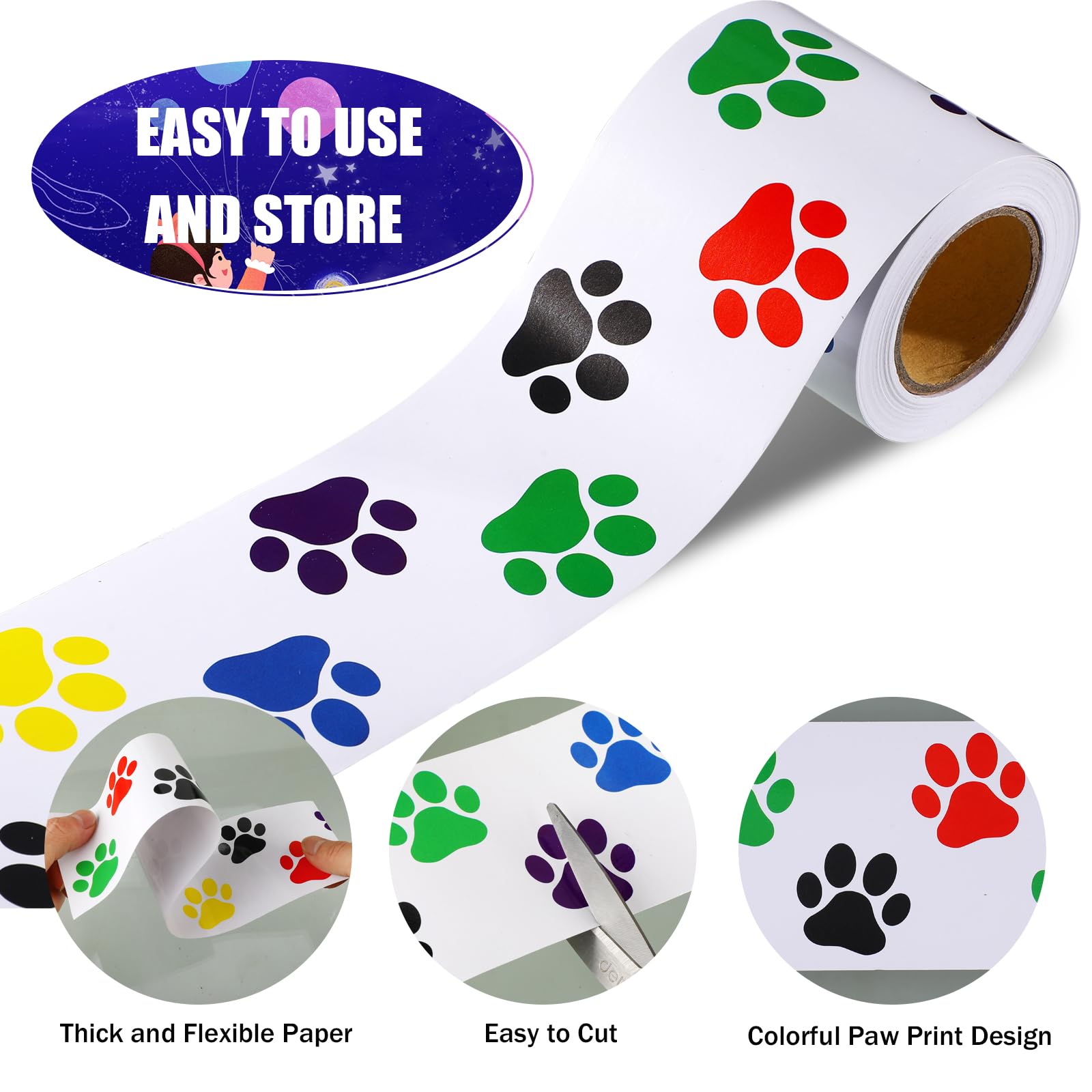 Snapklik.com : 99 Feet Paw Print Bulletin Board Borders Colorful Paw ...