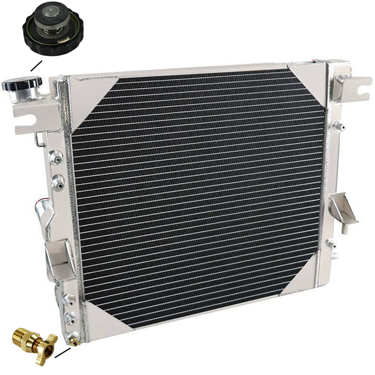 3 Row Aluminum Radiator For 2007-2015 Jeep Wrangler JK 2008 2009 2010 ...