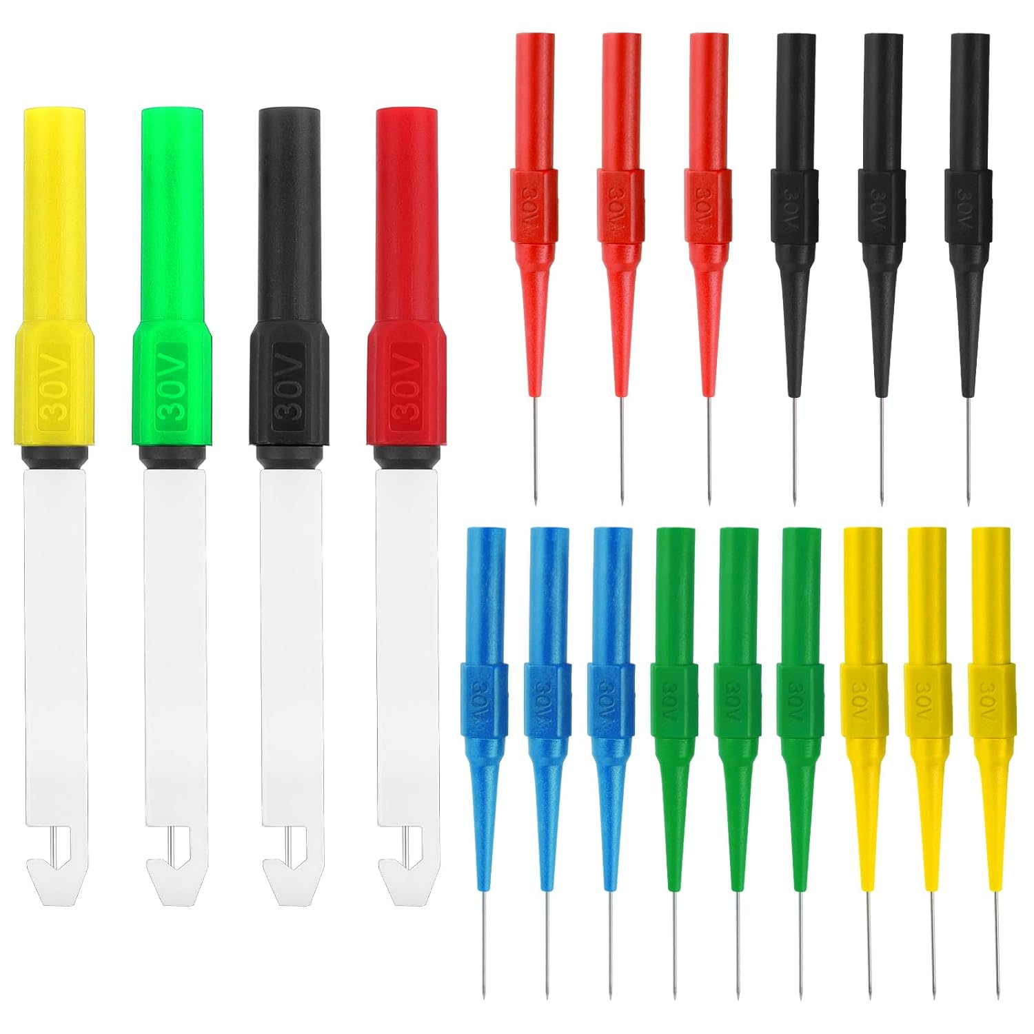 19Pcs Back Probe Kit Insulation Back Probes 0.7mm Test Probe Pins Non ...