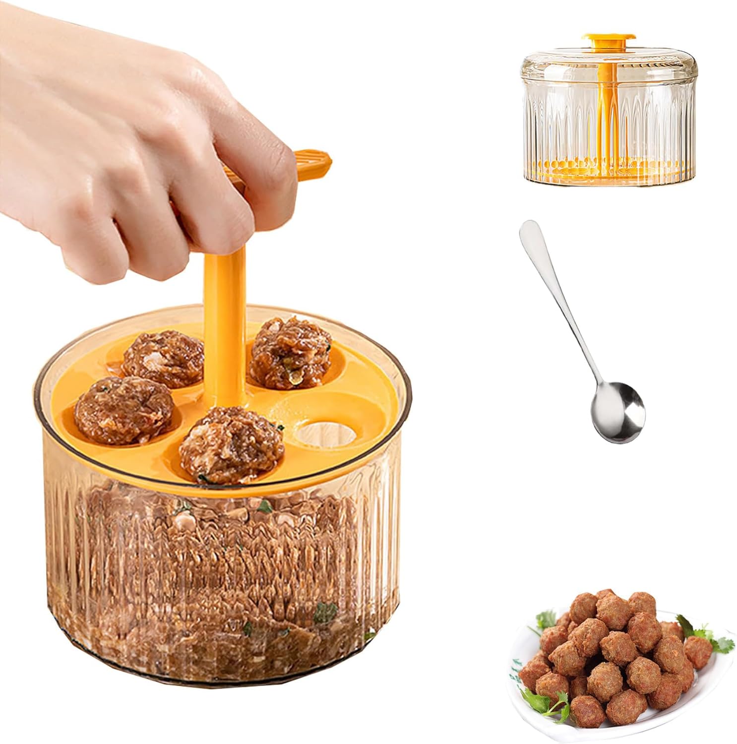 Amazon.com: Quintuple Meatball Maker With Container, Creative Kitchen ...
