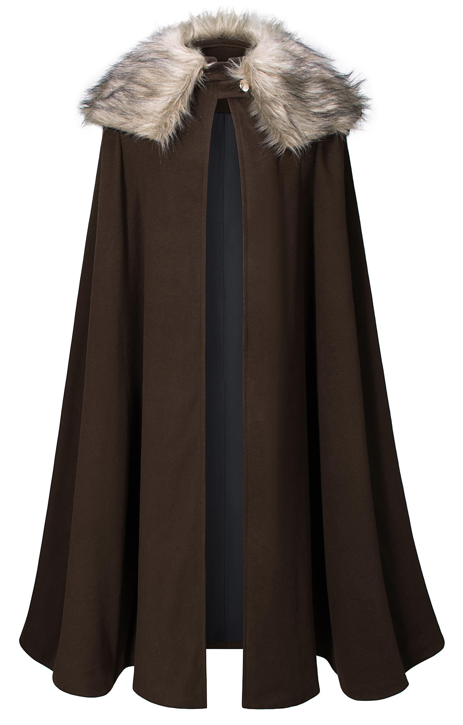 Snapklik.com : Mens Viking Robe Costume Fur Shoulder Lengthened Cloak ...