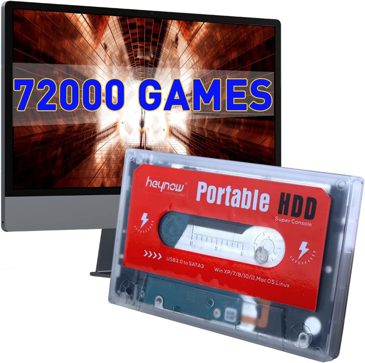 Amazon.com: HEYNOW Retro Game System Hard Drive Disk 500GB Video Game ...