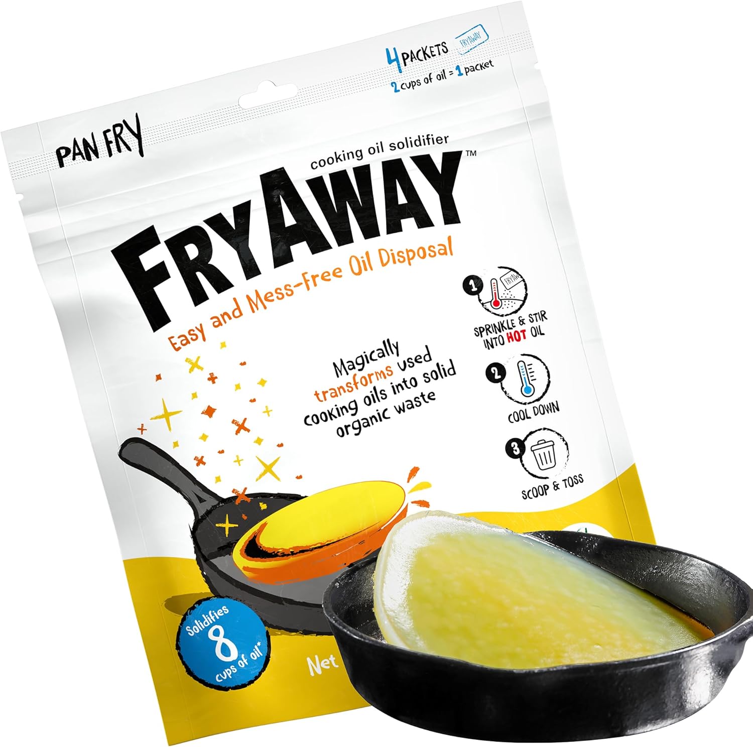 Amazon.com: FryAway Cooking Oil Solidifier, Vegetable/Canola Oil ...