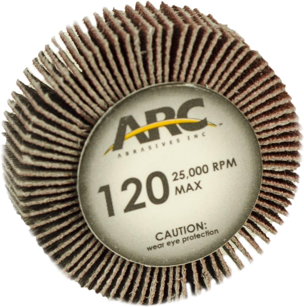 Amazon.com: Arc Abrasives 12166 Threaded Shank Flap Wheels, 120 Grit, 1 ...