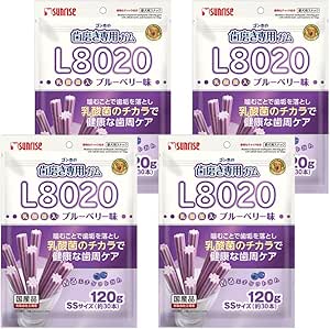 Amazon.co.jp: ゴン太の歯磨き専用ガムSSサイズ L8020乳酸菌入り ブルーベリー味 120g 4個セット : ペット用品