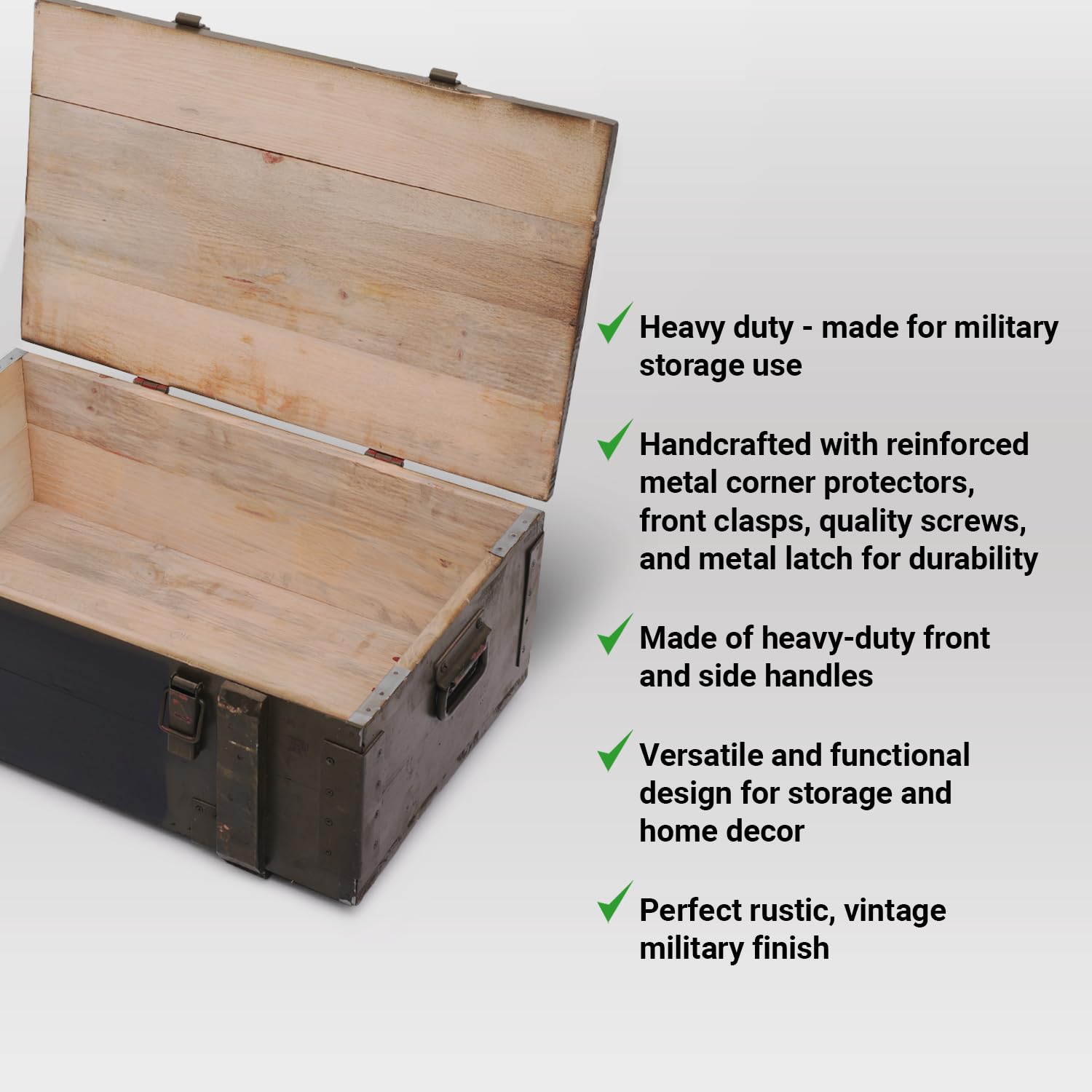 Wooden Military Footlocker