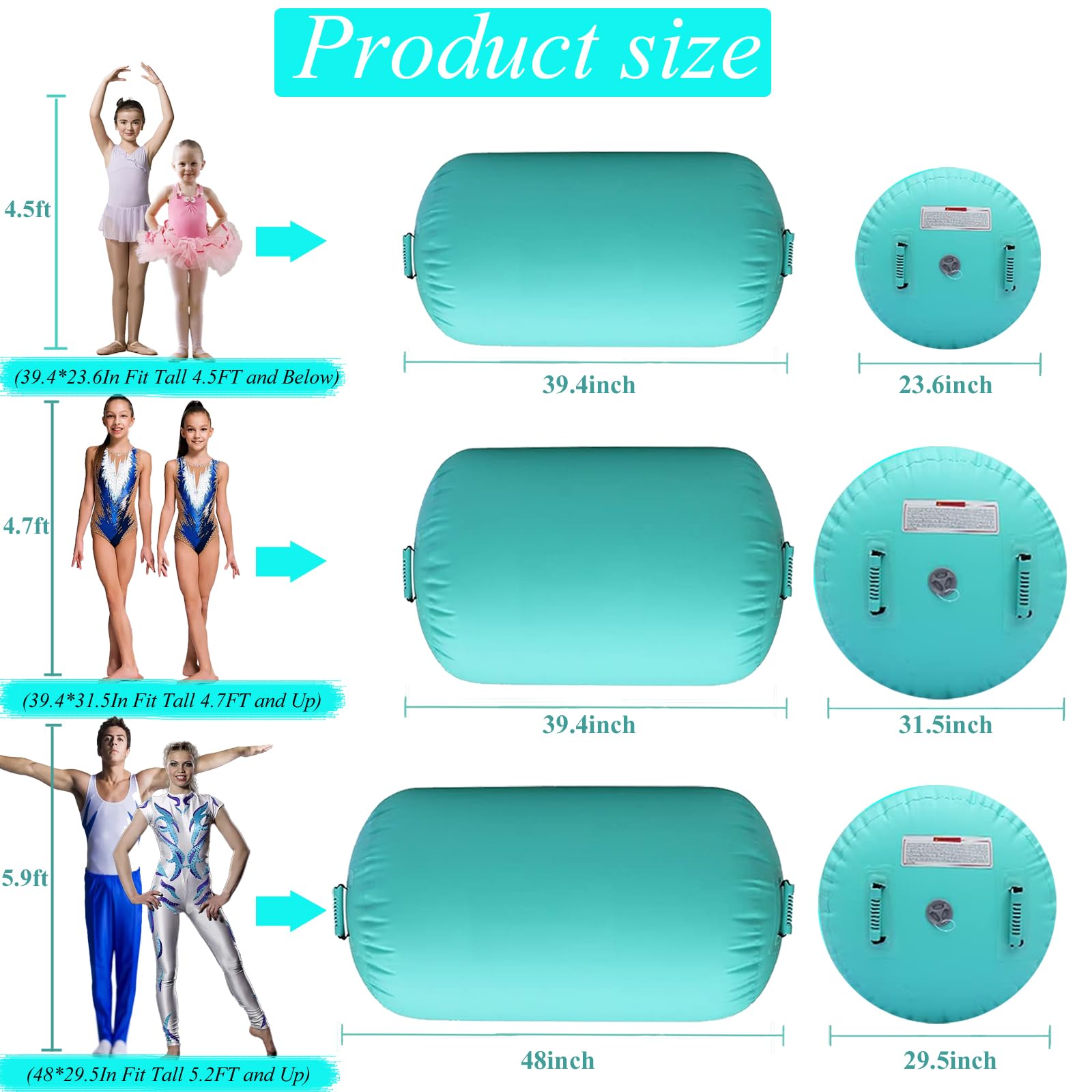 Snapklik.com : Air Roller Gymnastics Barrel Inflatable Tumbling Roller ...