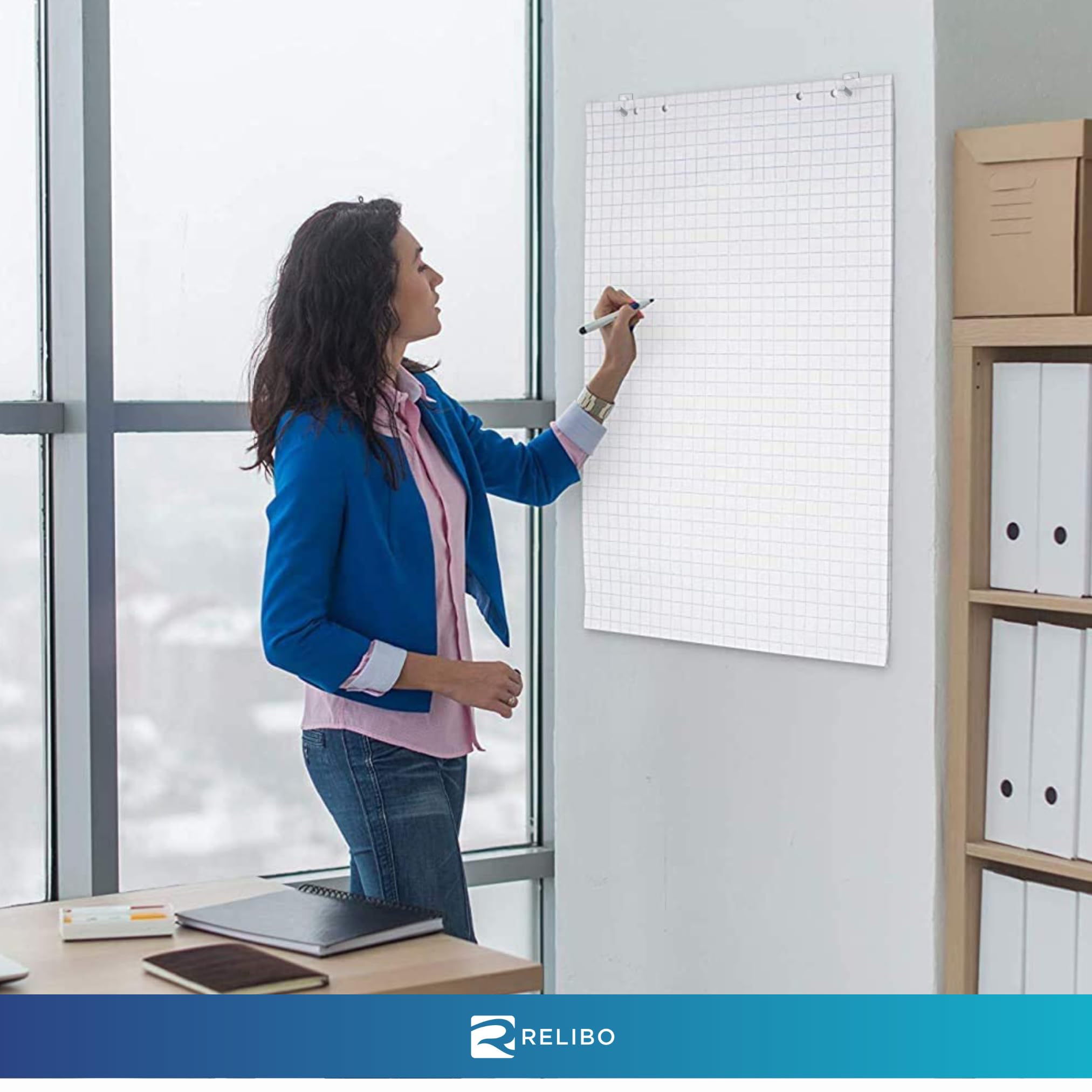 Wall Mounted Flip Chart Holder Tabletop Menu Flip Chart, Narrow Ring