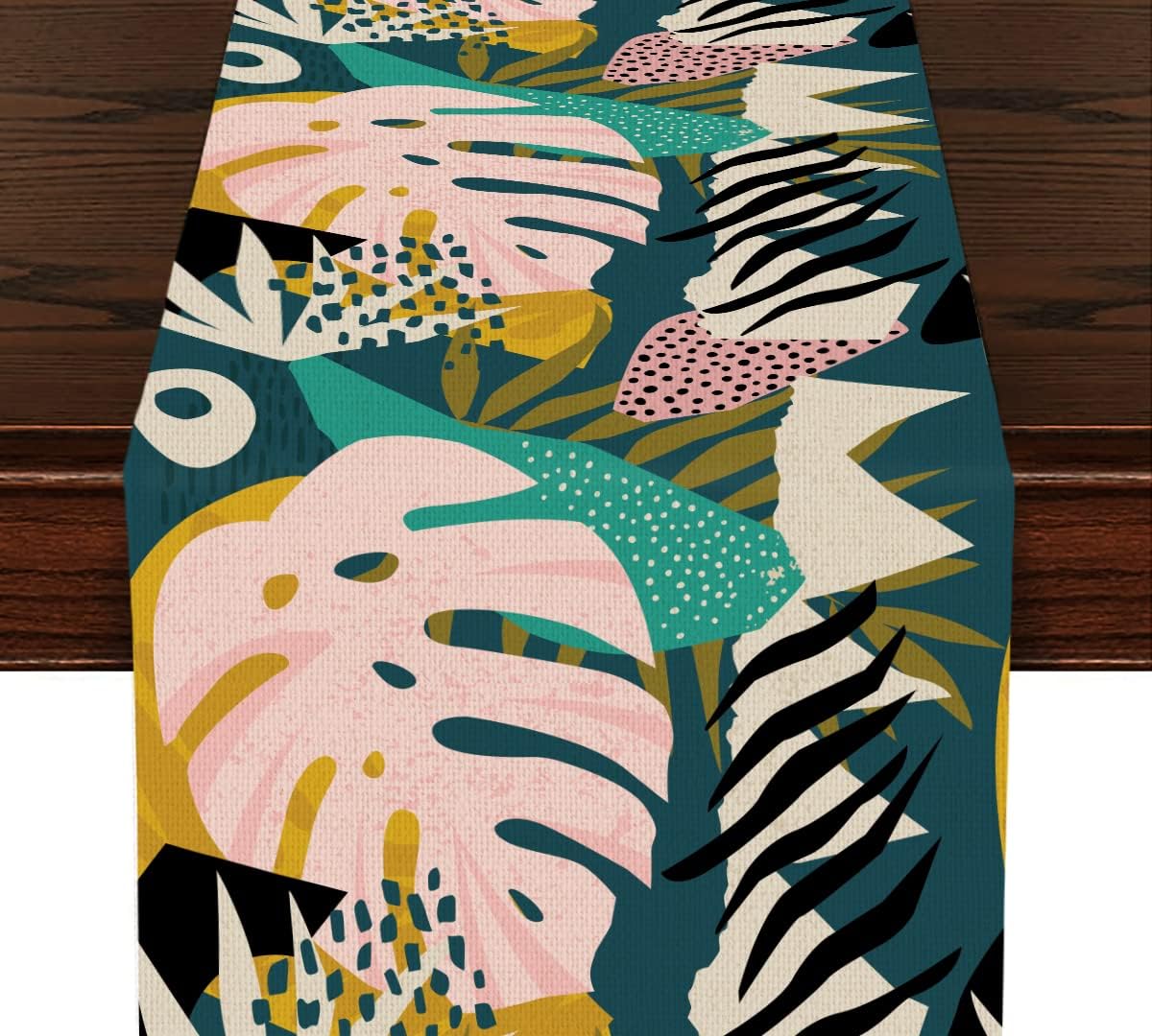 Amazon.com: Boho Palm Leaves Table Runner, Kitchen Dining Table Decor ...