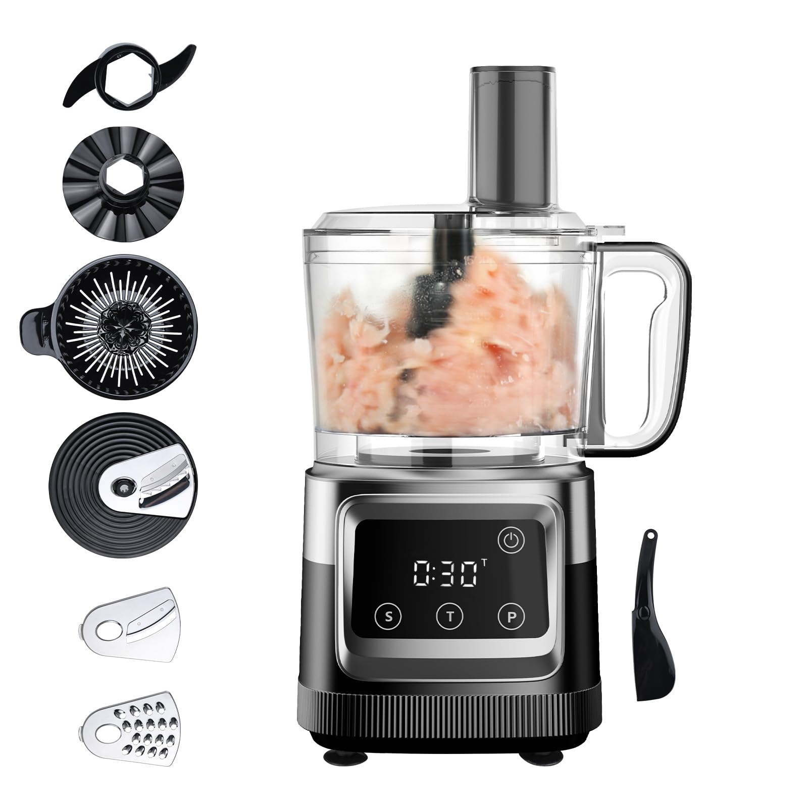 Buy Davivy8-IN-1 Food Processor 8 CUP, Timer & Speed Control, 600W High ...