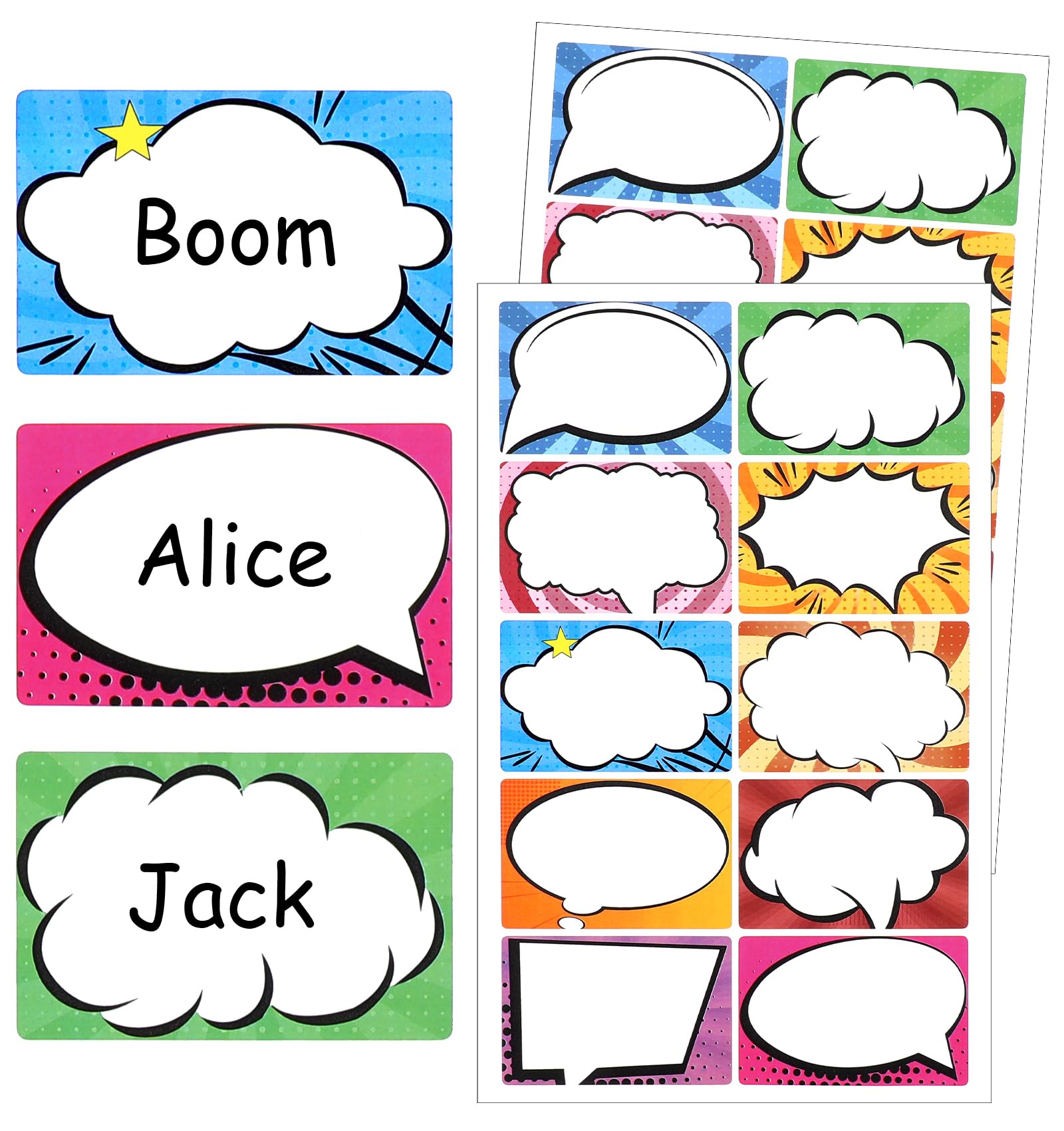 Amazon.com : Superhero Name Tags Labels Stickers, 500PCS 3" x 2" Kids ...