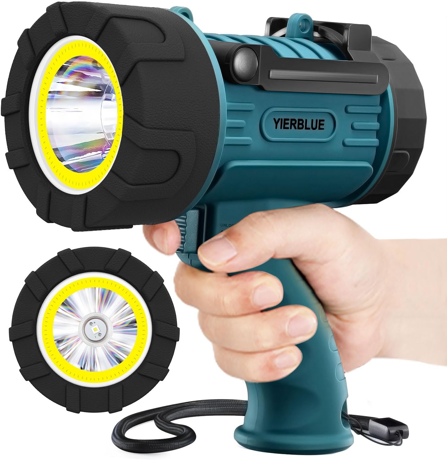 VEVOR Rechargeable Spotlight Flashlight, 1000,000 Lumens, IP67 ...