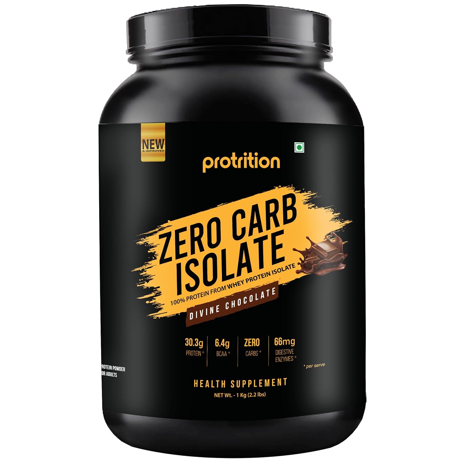 Protrition Zero Carb Whey Protein Isolate Powder | Divine Chocolate ...