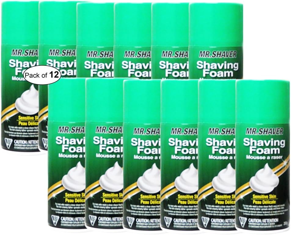 Amazon.com: Mr. Shaver Shaving Foam- Sensitive Skin (283g) (Pack of 12 ...