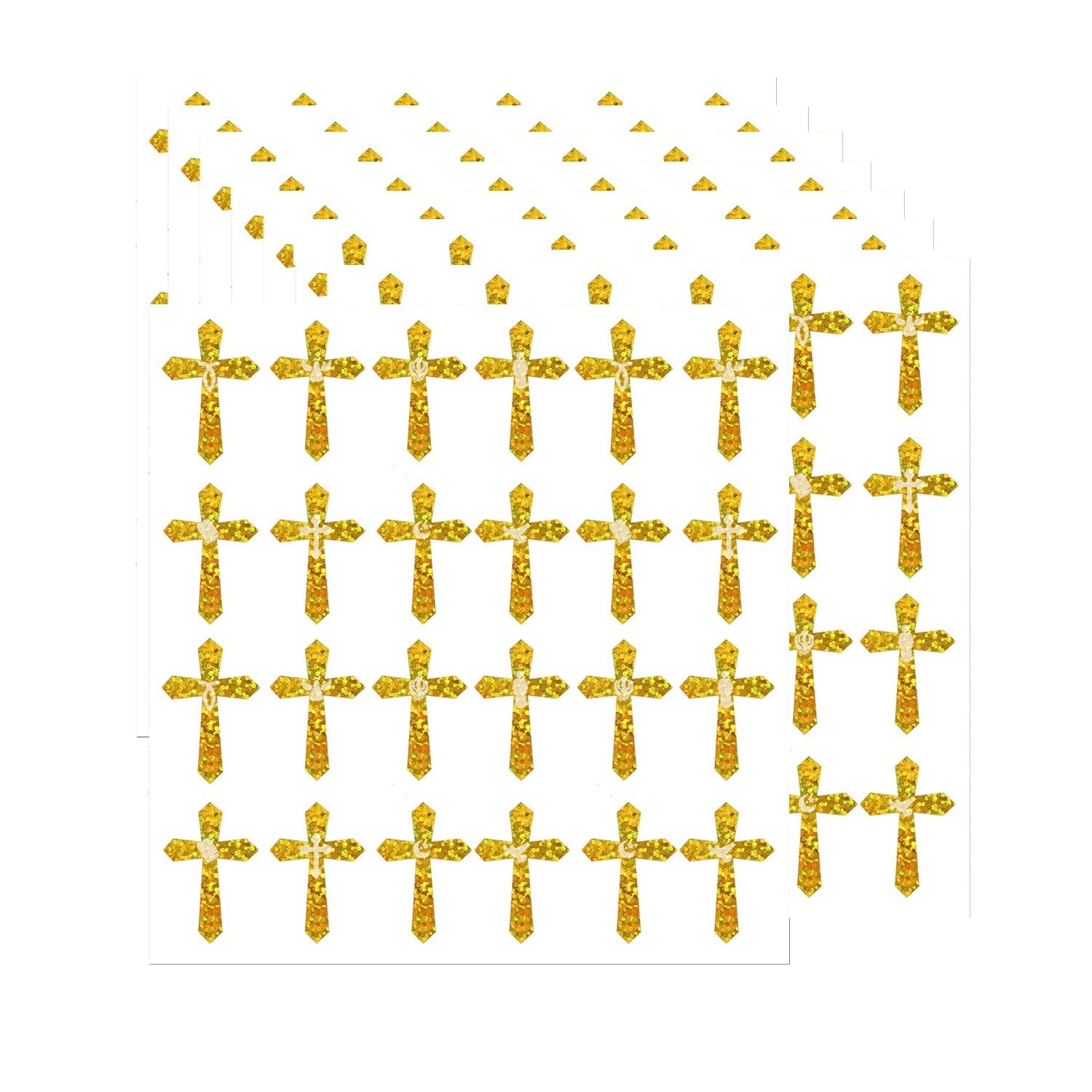 Amazon.com: 600 Pcs Kids Crosses Stickers Vinyl Art Decor Sticker Gold ...