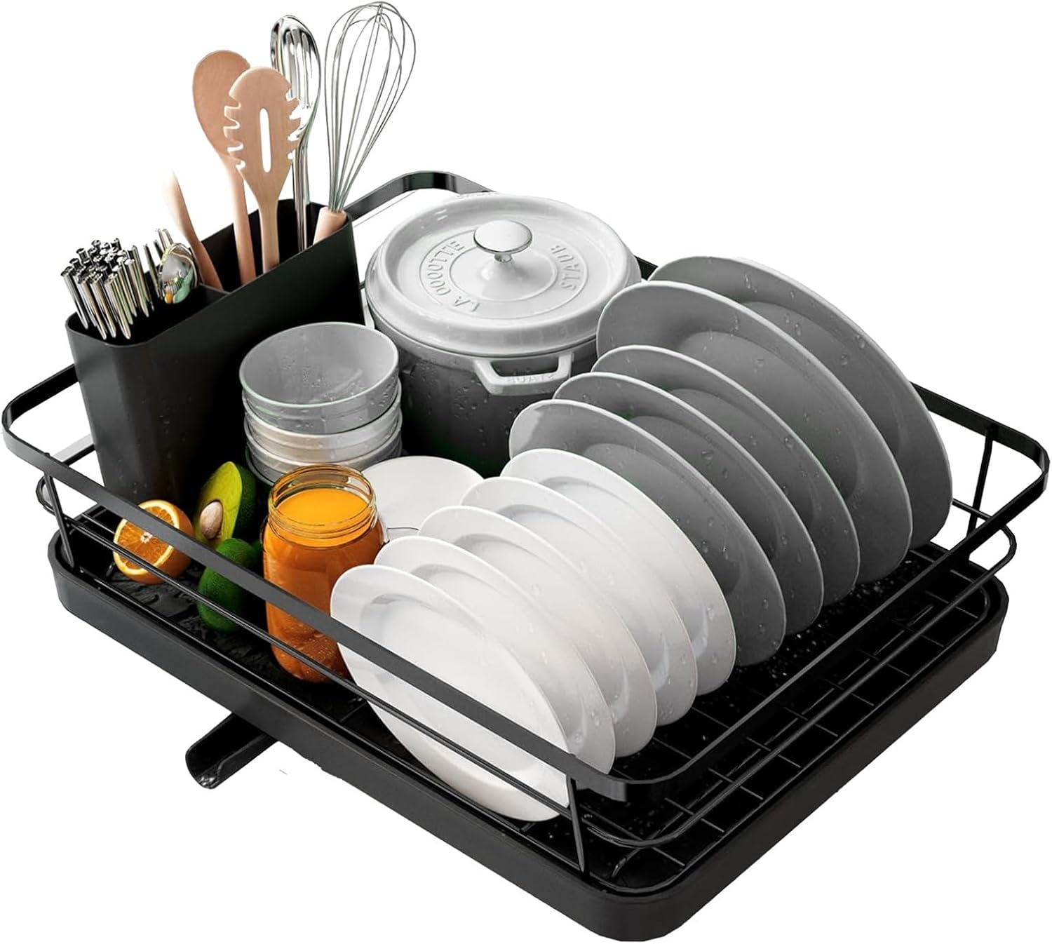 Amazon.com - Remarkable Home Dish Drying Rack with Rotating Drain ...