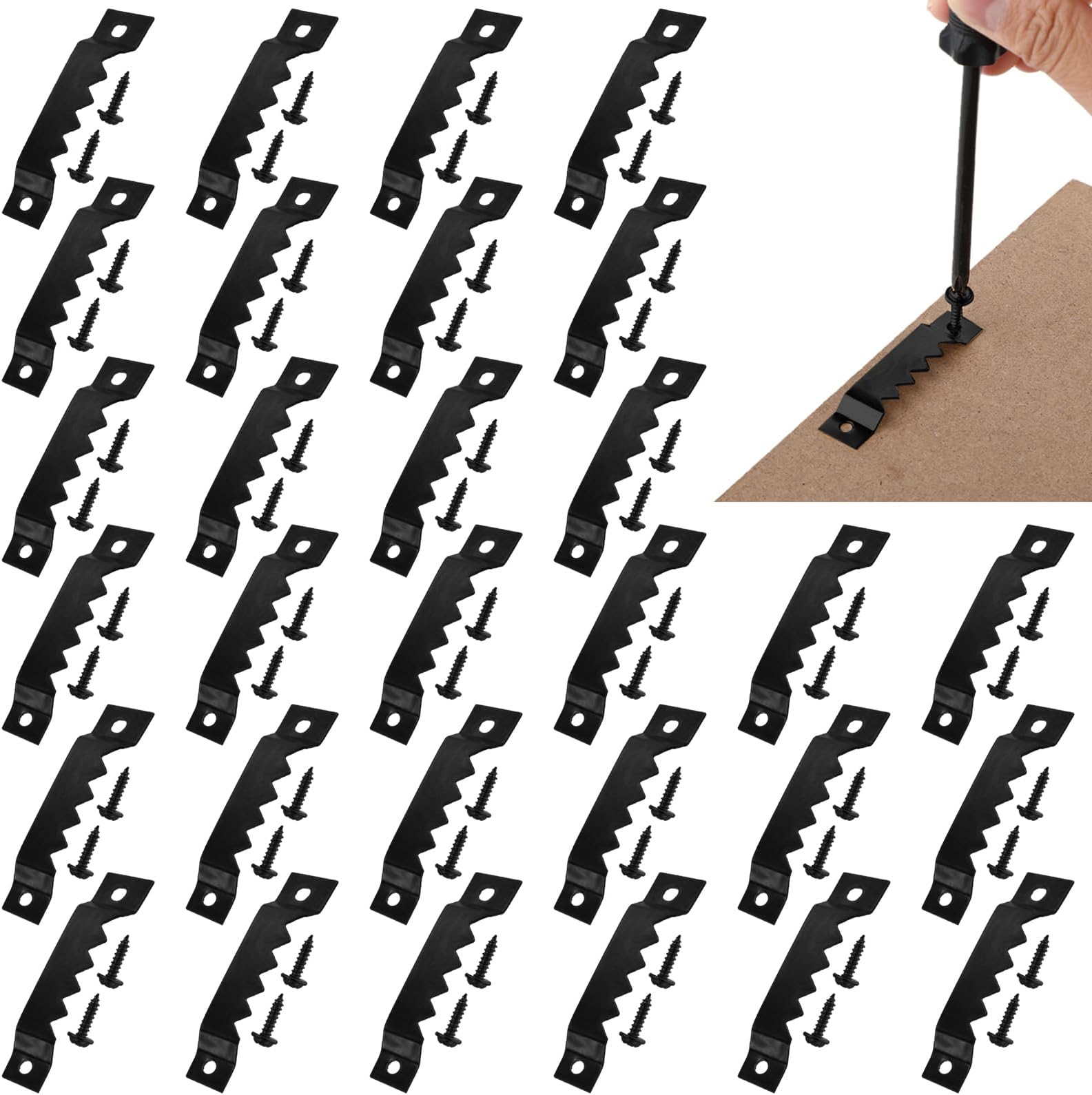200 Pack Sawtooth Picture Hangers with Small Screws for Wall Decor ...