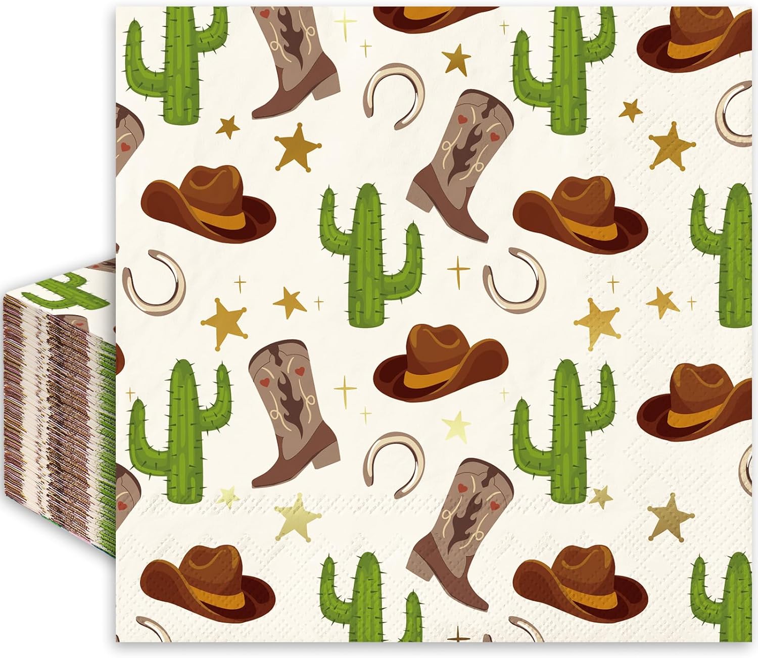 Amazon.com: JarThenaAMCS 50Pcs Western Cowboy Napkins Cowboy Hat Boot ...